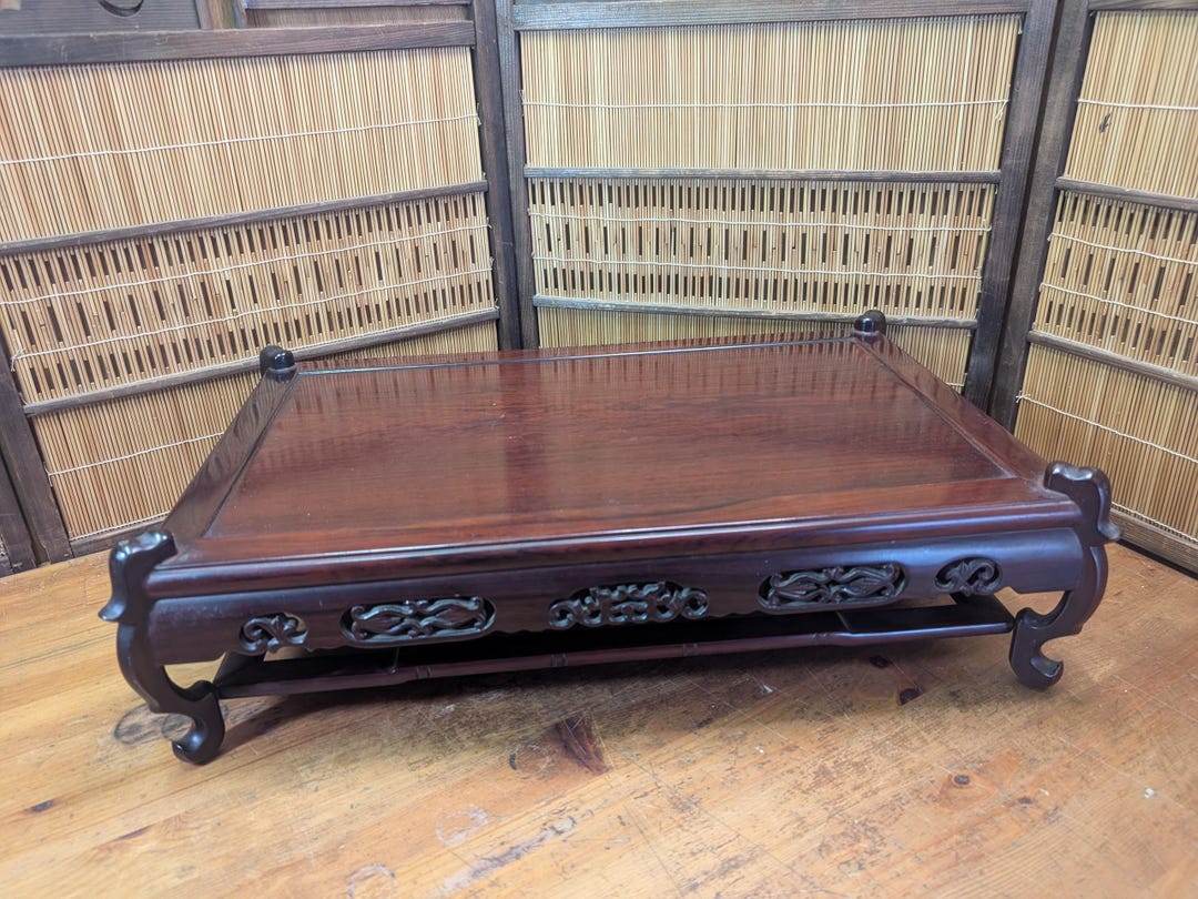Vintage Japanese Bonsai Table 1970s Sakura Wood Kadai Stand • Handmade ...