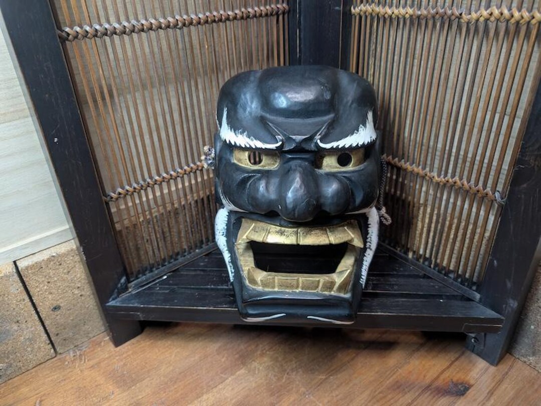 Japanese Vintage Ancient Evil Eye Protector Handmade Wall Decor Wood ...