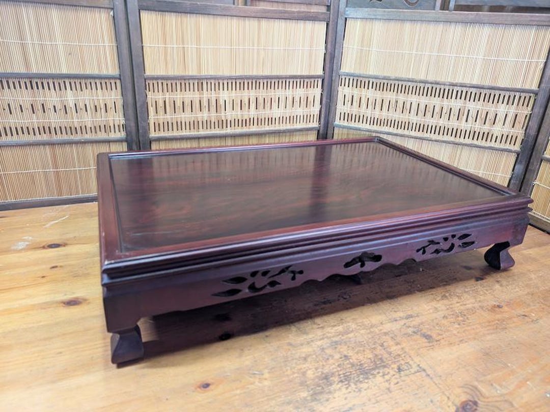 Rare 1970s Kokutan Wood Bonsai Table Giant 60cm Heavy Kadai Japan ...