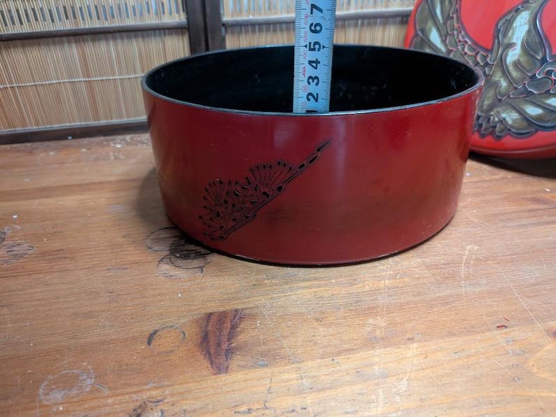 Extremely Rare Japanese Antique 1930s Bamboo Storage Box With Kamon ...