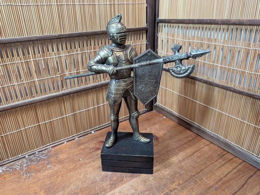 1950s Japanese Brass Knight Figurine Medieval Armor Sword Shield X19 - Etsy
