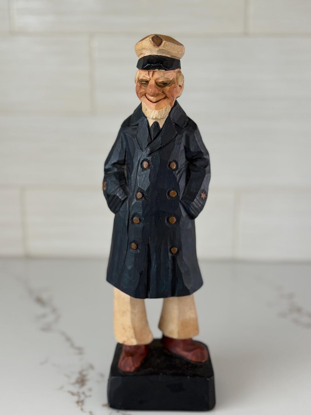Hard-craved Wooden Sea Captain Old Salt Figurine, Maritime, Nautical ...