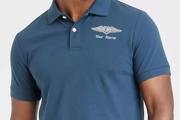 Quiet Birdmen (QB) Polo Shirt - Custom Embroidered - Etsy
