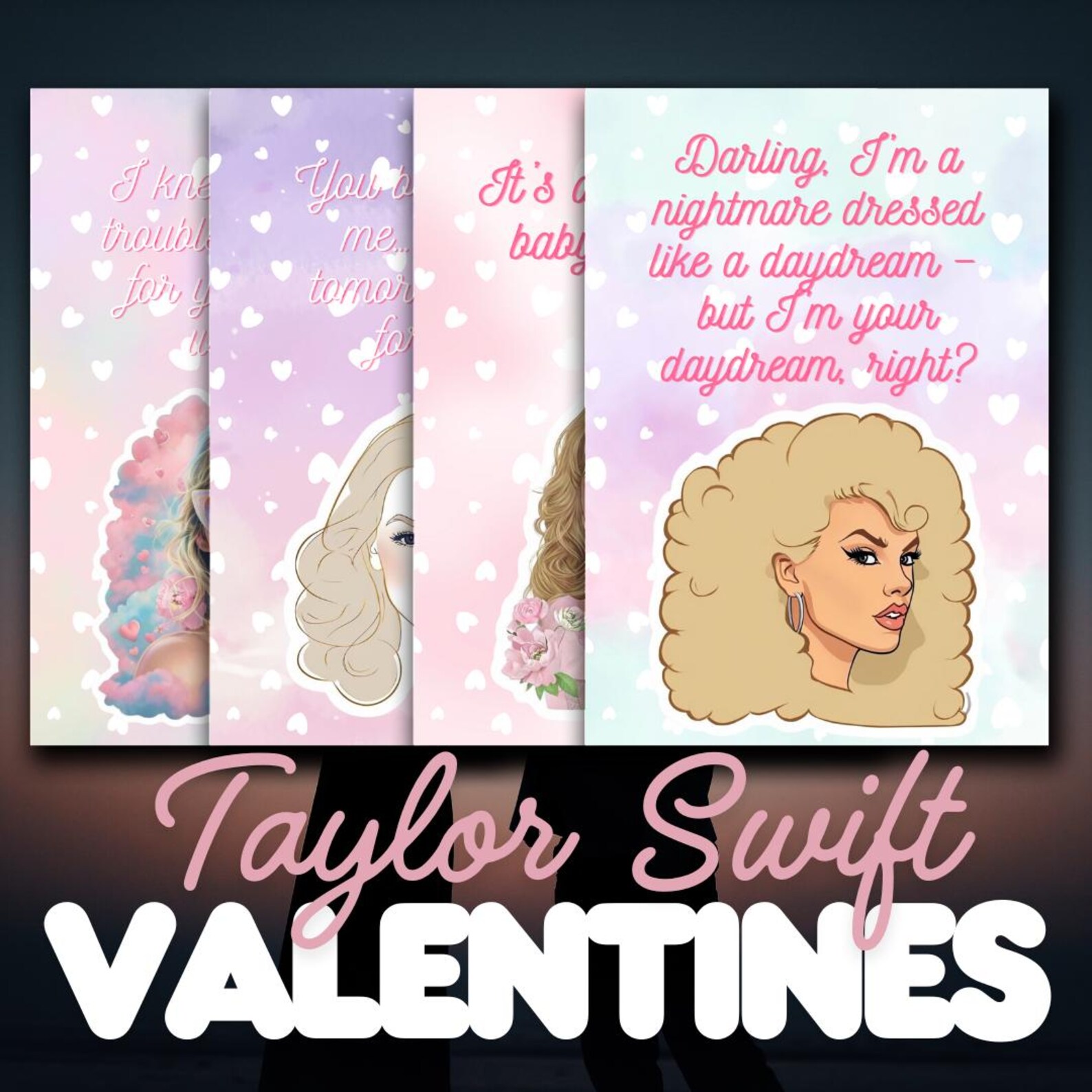 Taylor Swift Valentines Printable Swiftie Classroom Cards, Instant ...
