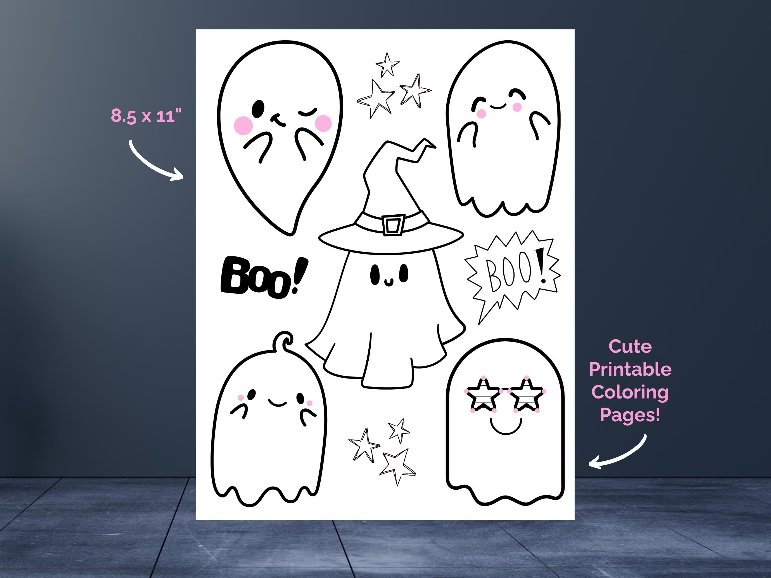 Cute & Spooky Halloween Coloring Pages for Kids, Printable Coloring ...