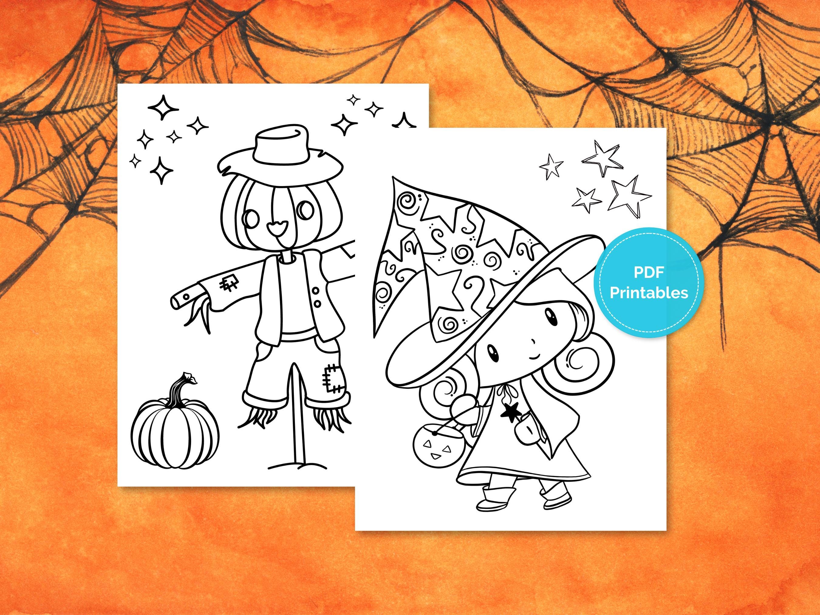 Cute & Spooky Halloween Coloring Pages for Kids, Printable Coloring ...