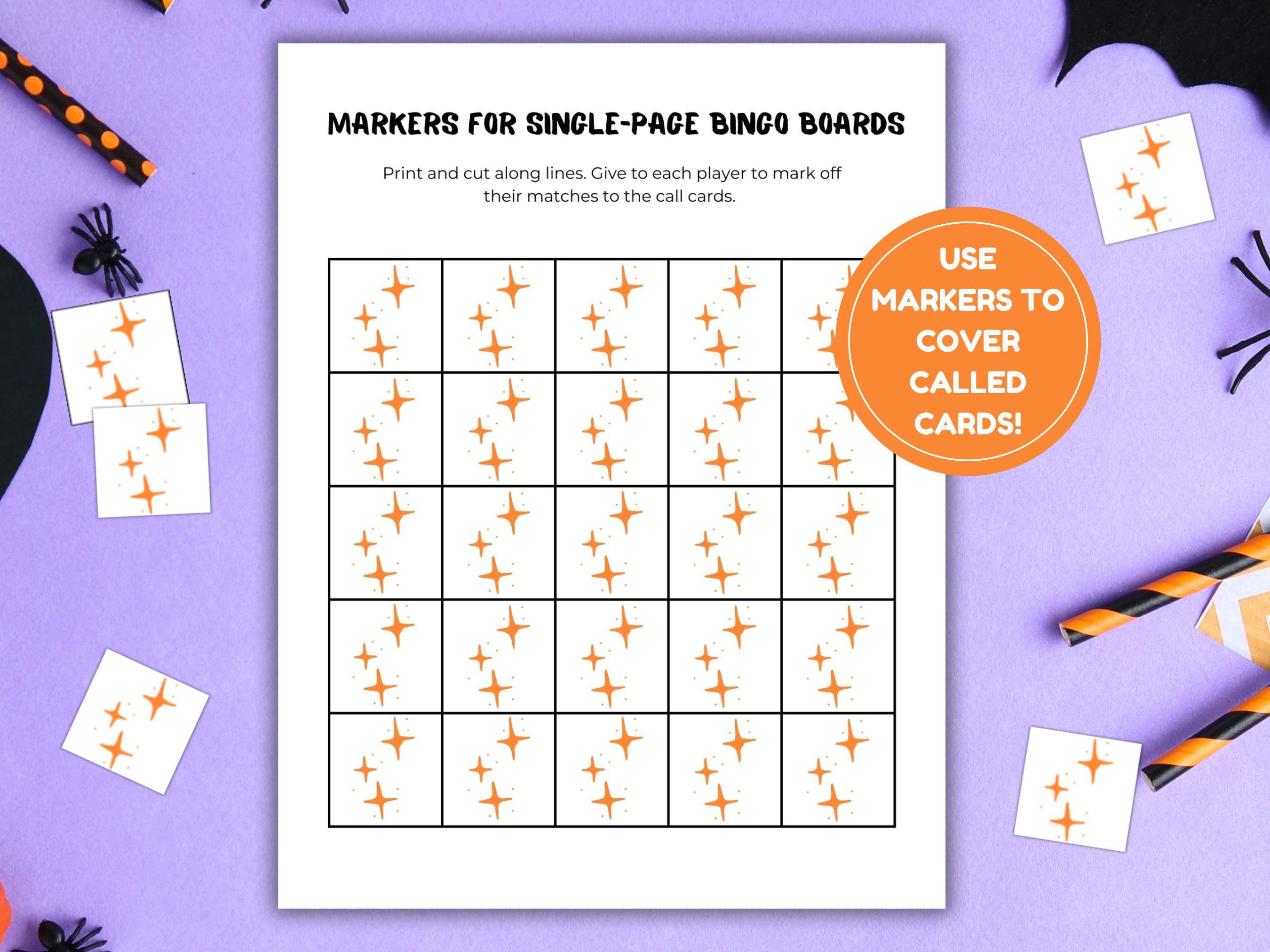 50 Halloween Bingo Cards With Call Sheet and Markers, Halloween Group ...