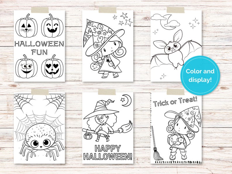 Cute & Spooky Halloween Coloring Pages for Kids, Printable Coloring ...