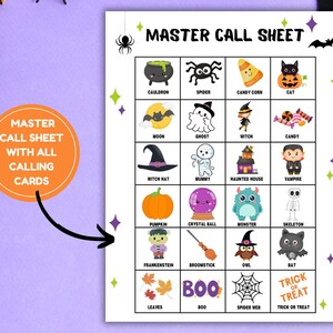 50 Halloween Bingo Cards With Call Sheet and Markers, Halloween Group ...
