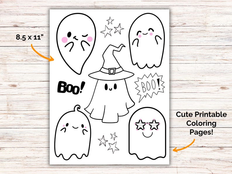 Cute & Spooky Halloween Coloring Pages for Kids, Printable Coloring ...