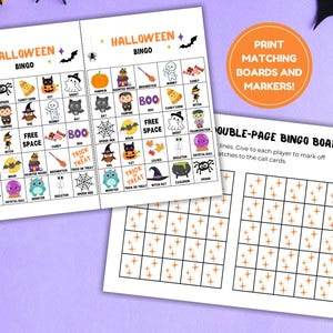 50 Halloween Bingo Cards With Call Sheet and Markers, Halloween Group ...