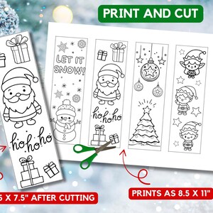 Festive Christmas Coloring Bookmarks for Kids - Winter Bookmarks ...