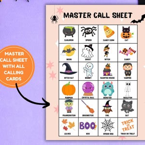 50 Halloween Bingo Cards With Call Sheet and Markers, Halloween Group ...