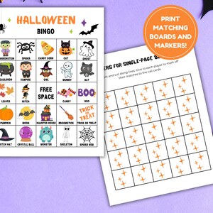 50 Halloween Bingo Cards With Call Sheet and Markers, Halloween Group ...