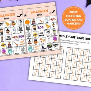 50 Halloween Bingo Cards With Call Sheet and Markers, Halloween Group ...