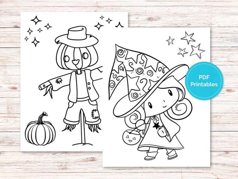 Cute & Spooky Halloween Coloring Pages for Kids, Printable Coloring ...