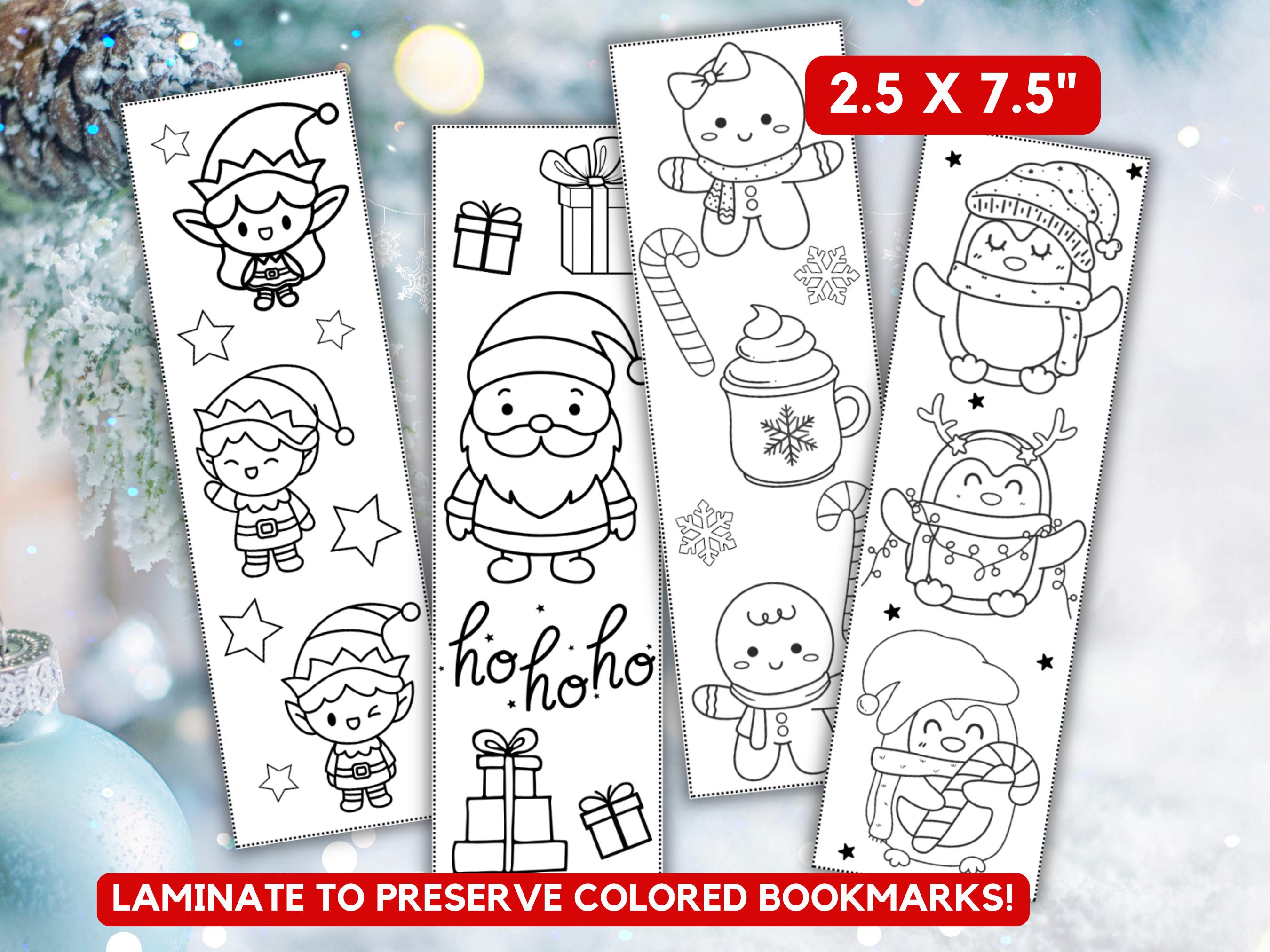 Festive Christmas Coloring Bookmarks for Kids - Winter Bookmarks ...