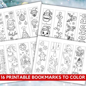 Festive Christmas Coloring Bookmarks for Kids - Winter Bookmarks ...