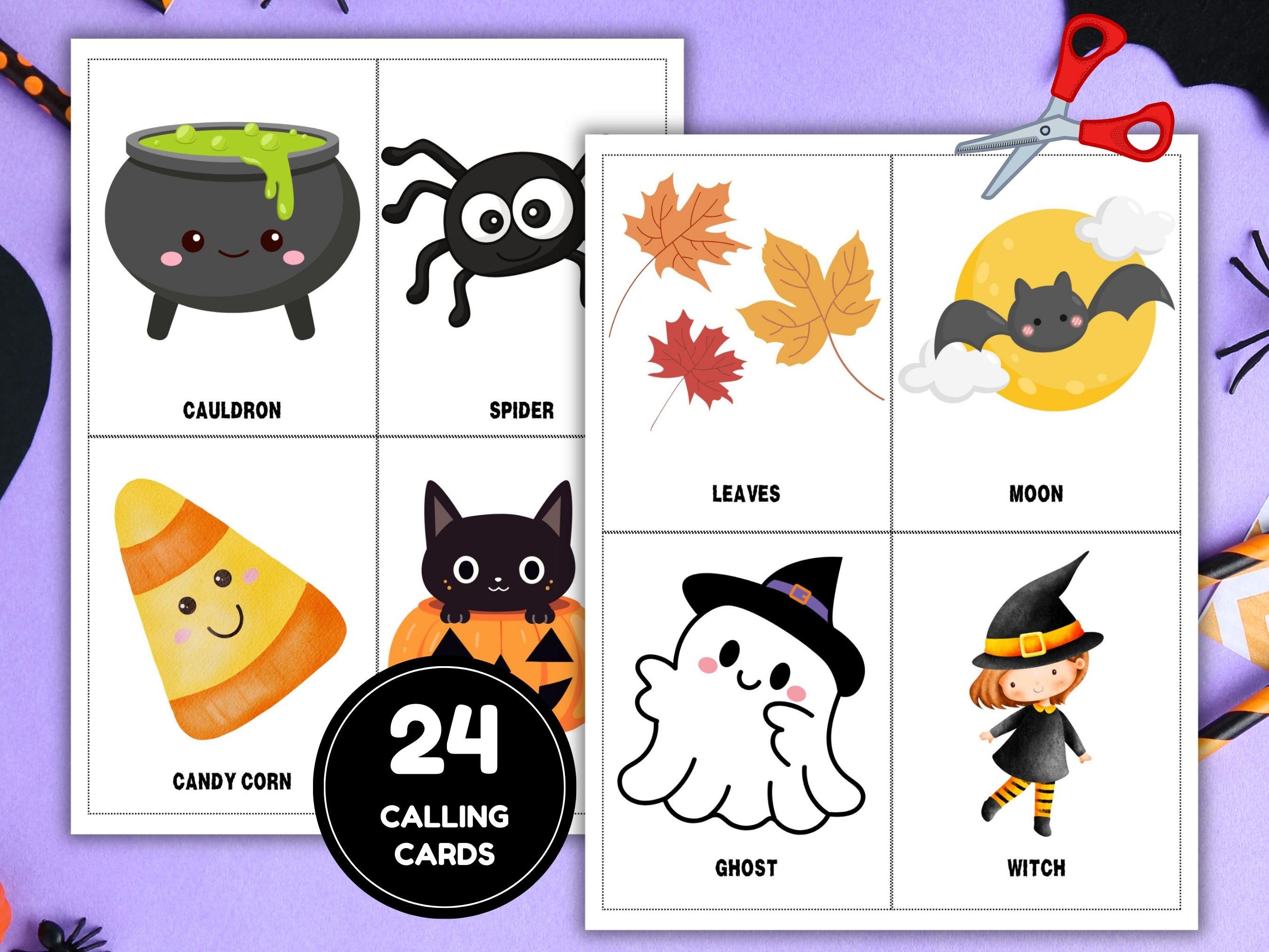 50 Halloween Bingo Cards With Call Sheet and Markers, Halloween Group ...