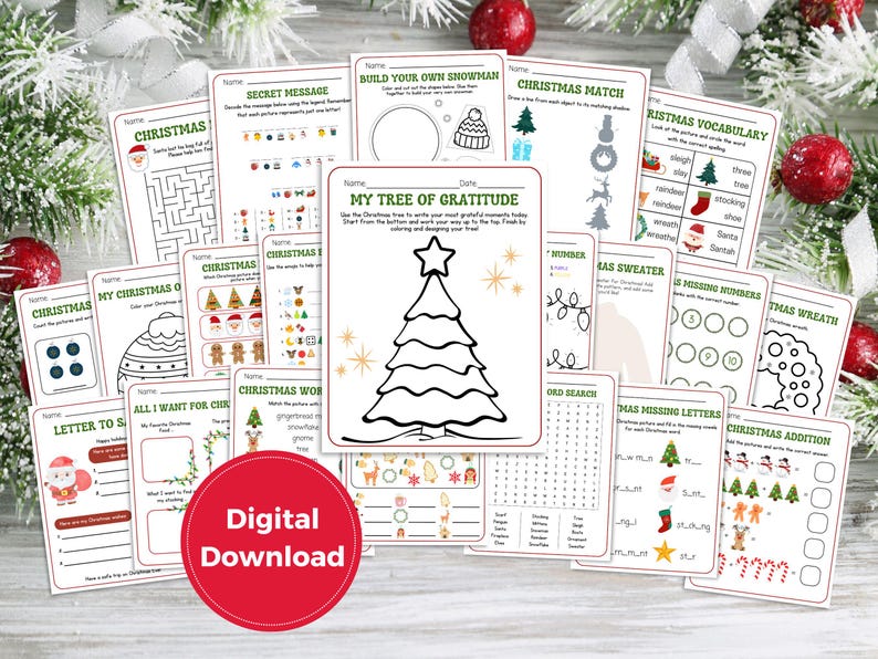 Ultimate Christmas Prek Activity Bundle: Activities for Older Siblings ...