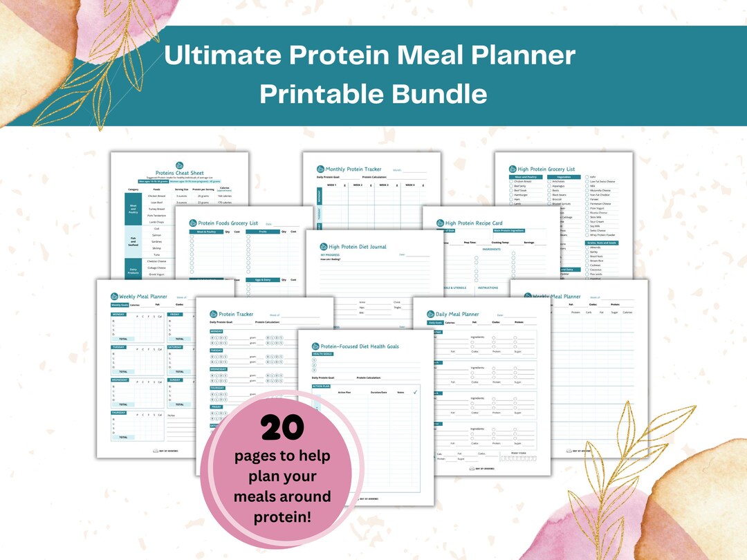 Protein Power Pack: Ultimate Protein Meal Planner Printable Bundle ...
