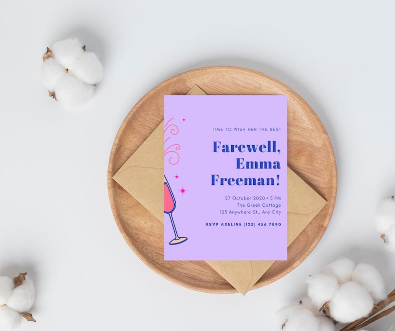 Editable Farewell Invitation Card, Customizable Farewell Party Invite ...