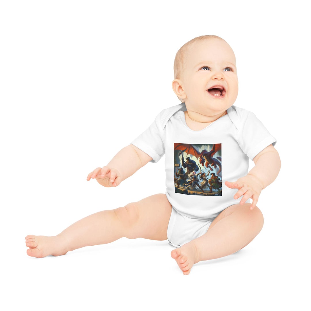 Baby Organic Bodysuit, Cute Dnd Dungeons and Dragons Nerd Gaming Baby ...