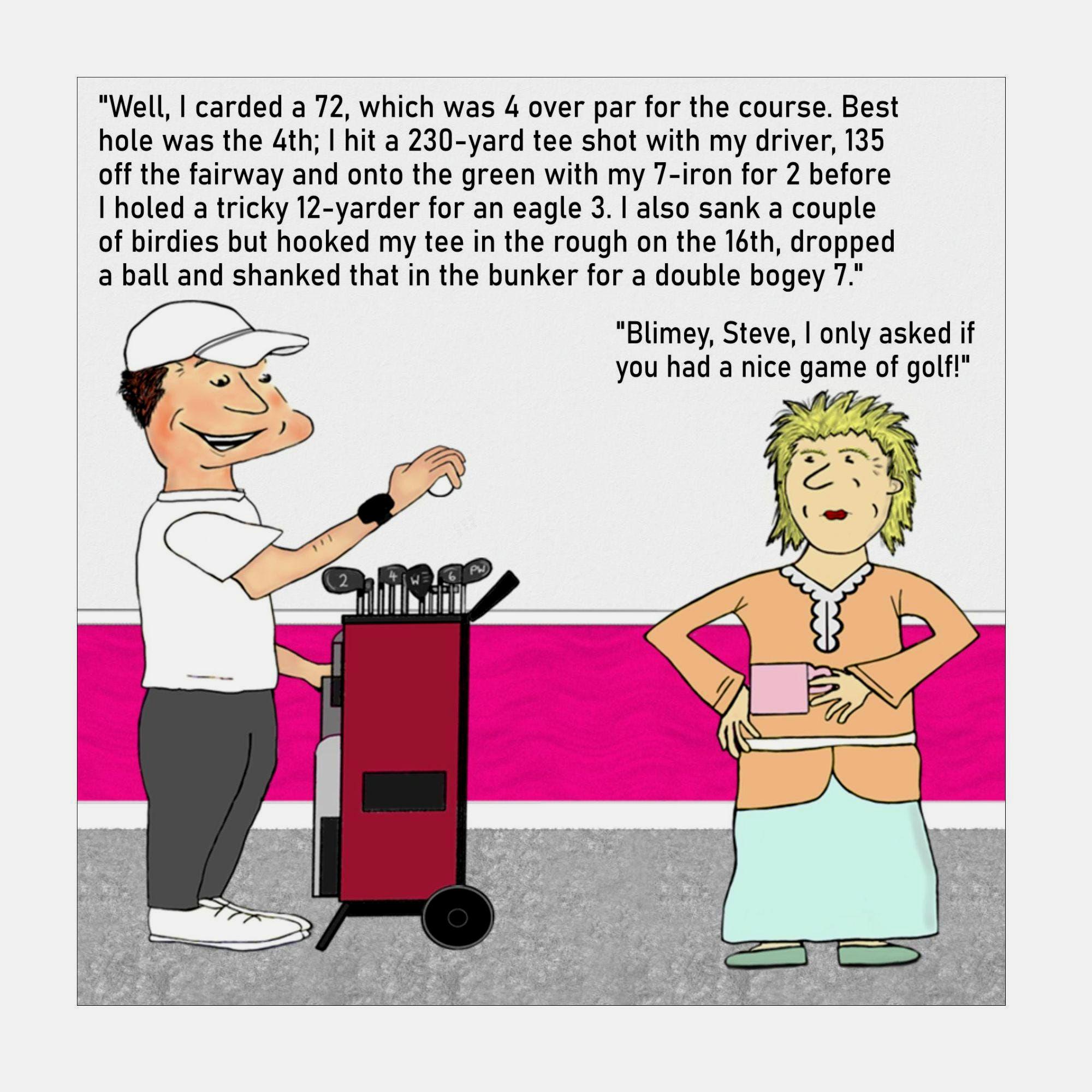 Funny Golf Birthday Card - Personalised Golfing Stats Card - Male ...