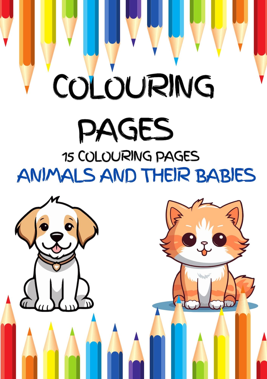 Animals and Their Babies COLOURING Pages - Etsy