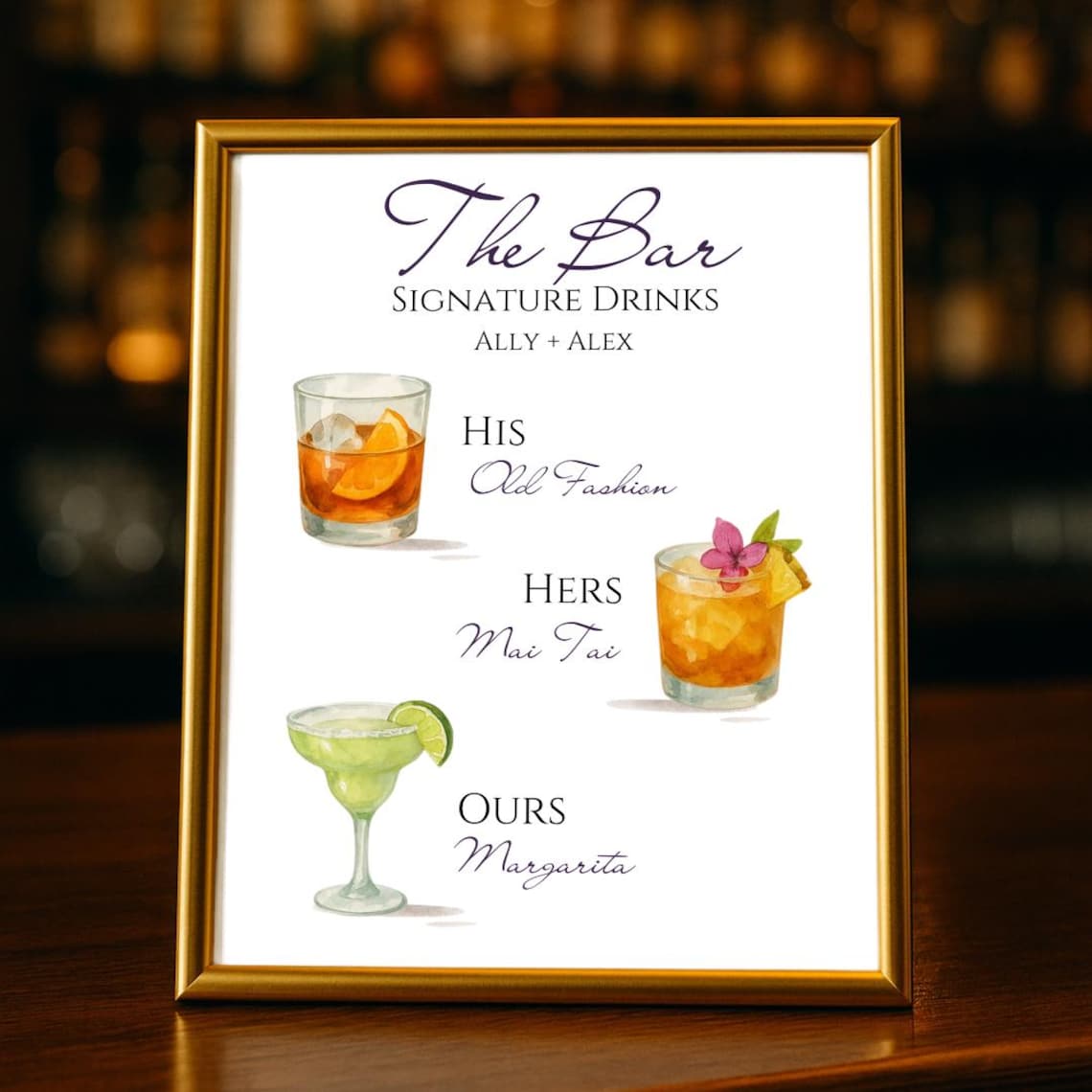 Menu Template for Bartenders Signature Drinks Downloadable for Mobile ...