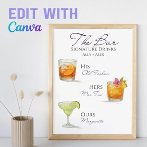 Menu Template for Bartenders Signature Drinks Downloadable for Mobile ...