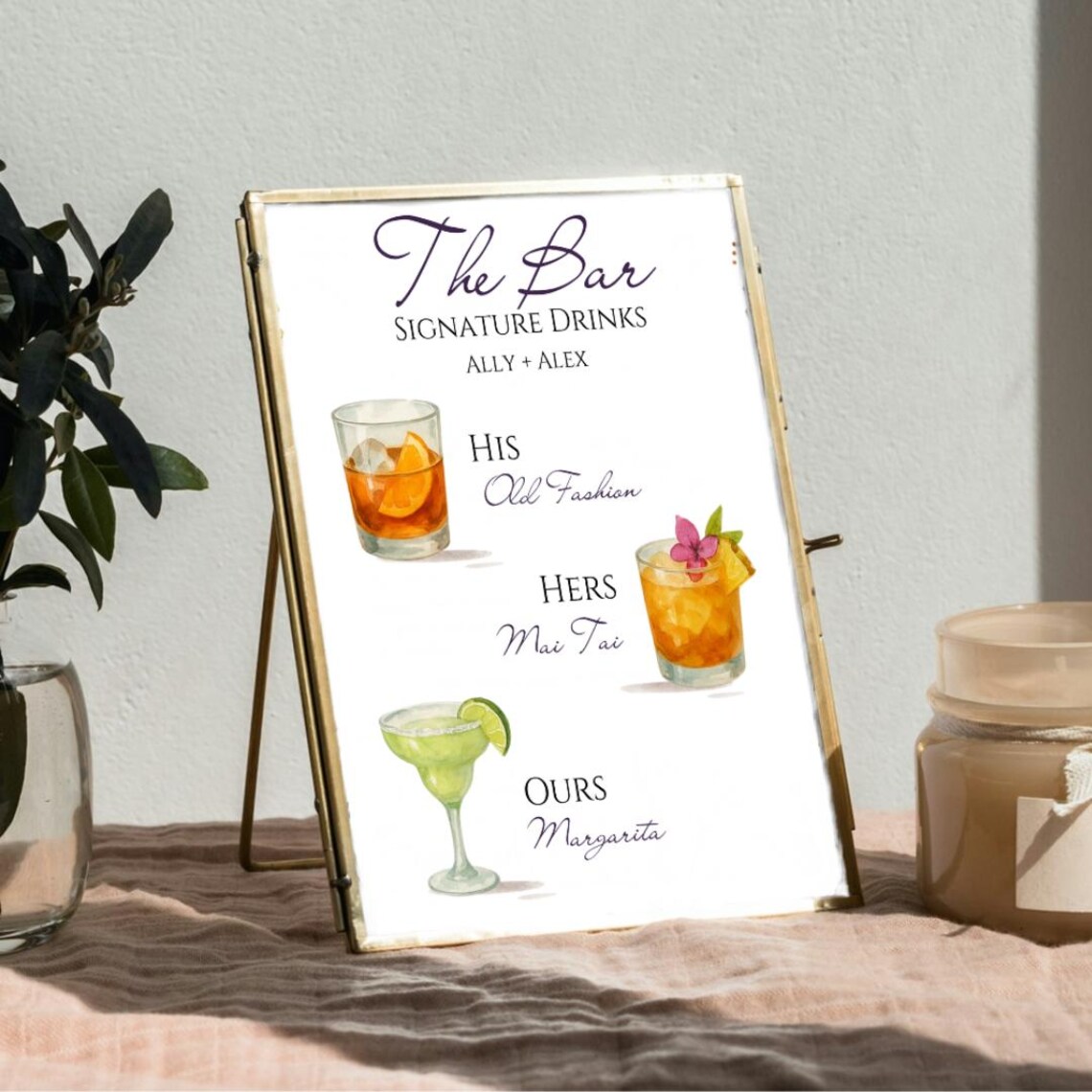 Menu Template for Bartenders Signature Drinks Downloadable for Mobile ...
