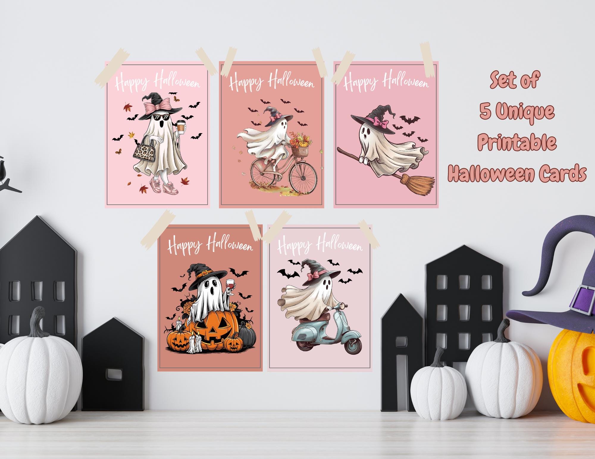 Halloween Printable Card, Cute Halloween Cards, Digital Halloween Cards ...