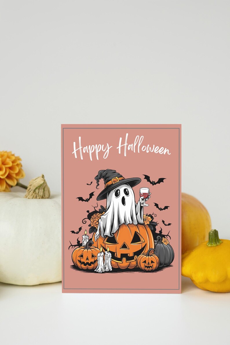 Halloween Printable Card, Cute Halloween Cards, Digital Halloween Cards ...