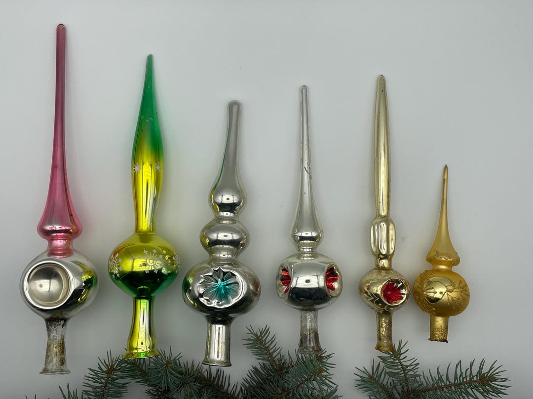 Vintage Glass Christmas Tree Topper- USSR New Year Decor - Etsy