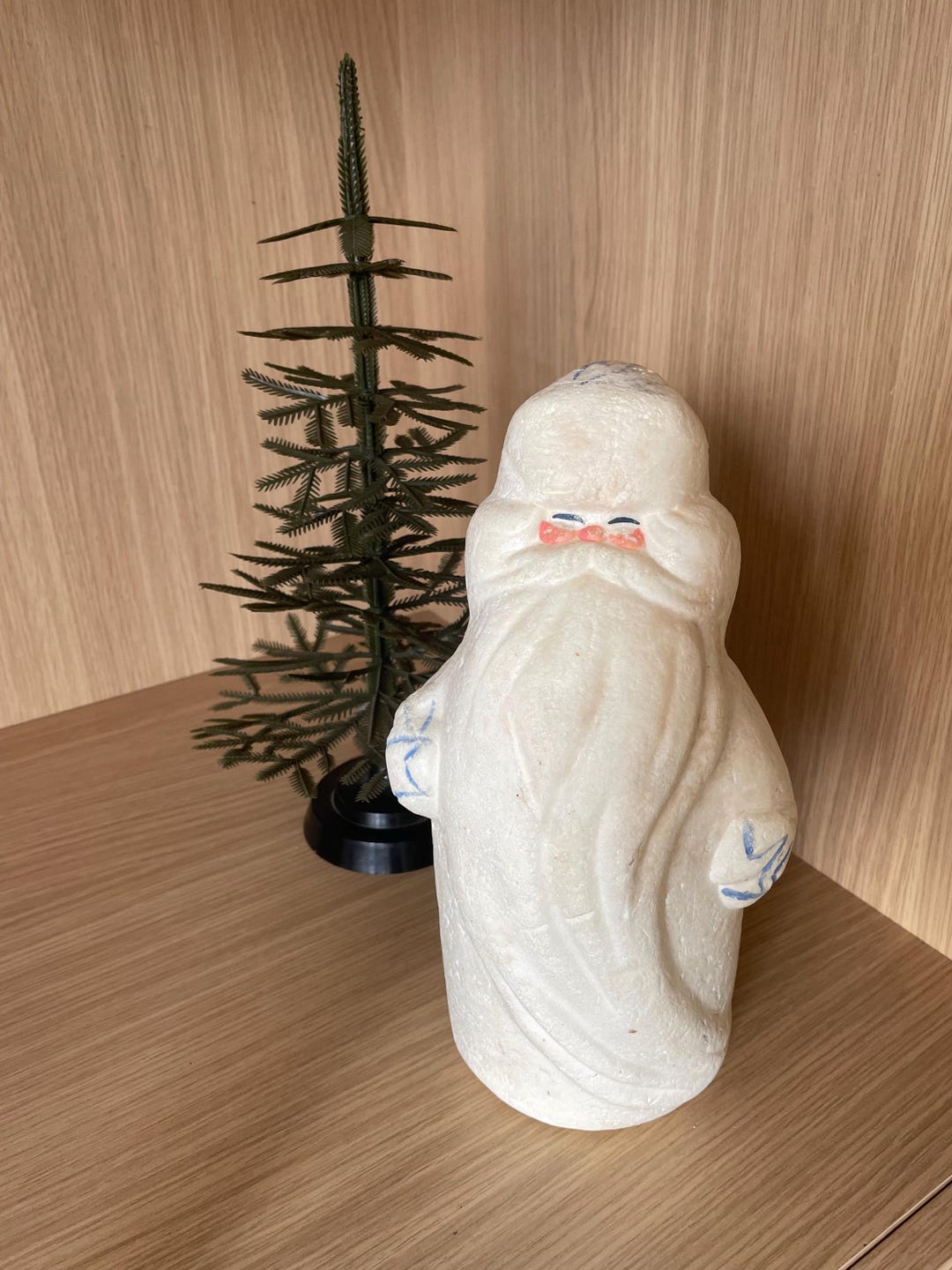 Vintage Ded Moroz Foam Figure USSR, White Soviet Santa Doll, 27 Cm ( 10 ...