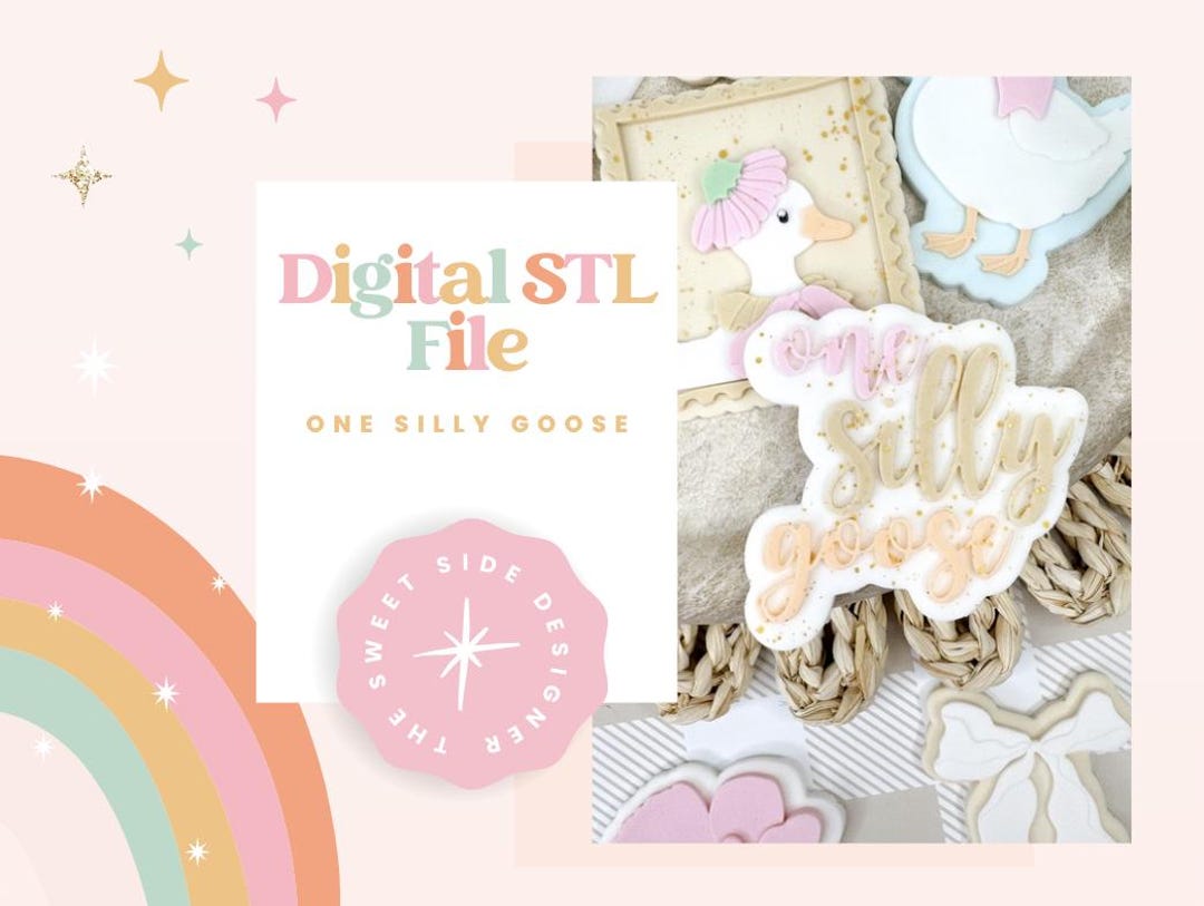 ONE Silly Goose Cookie Cutter & Stamp STL File - Etsy