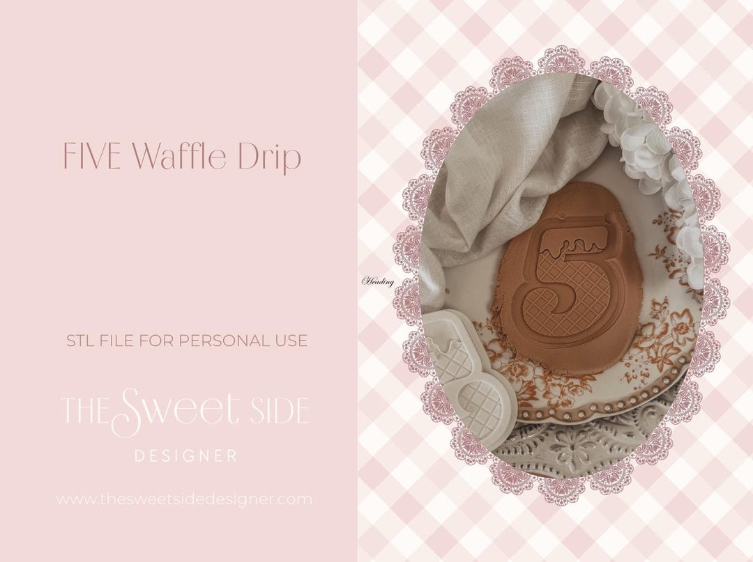 FIVE Waffle Drip Pattern Cookie Cutter & Stamp STL File - Etsy