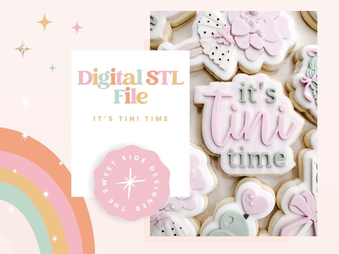 Its Tini Time Cookie Cutter & Stamp STL File - Etsy