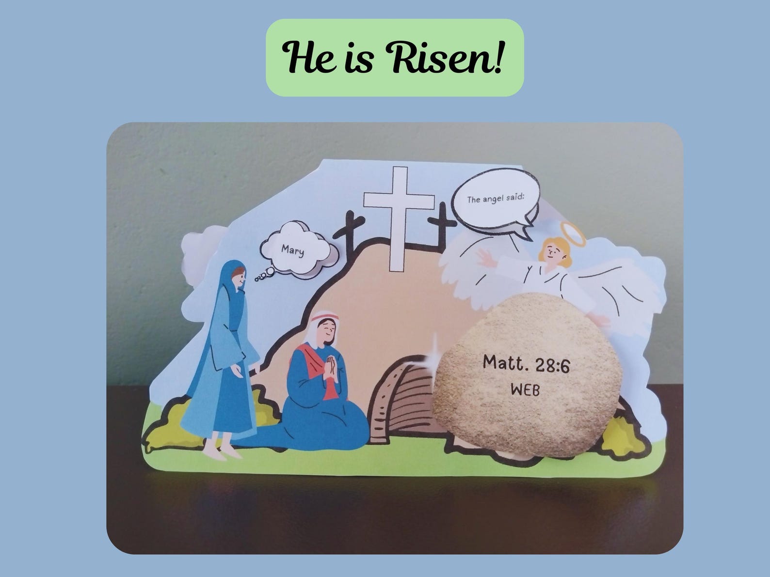 Easter Printable Kids, Jesus is Risen Craft, Matthew 28 6, Homeschool ...