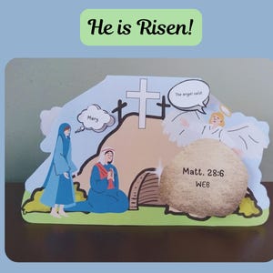 Easter Printable Kids, Jesus is Risen Craft, Matthew 28 6, Homeschool ...