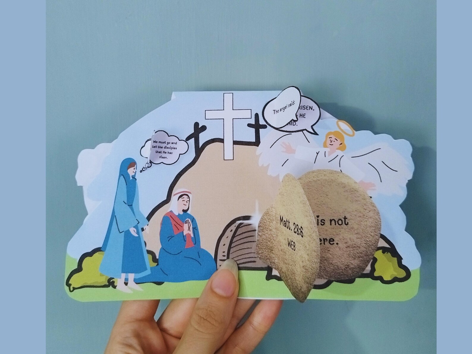 Easter Printable Kids, Jesus is Risen Craft, Matthew 28 6, Homeschool ...