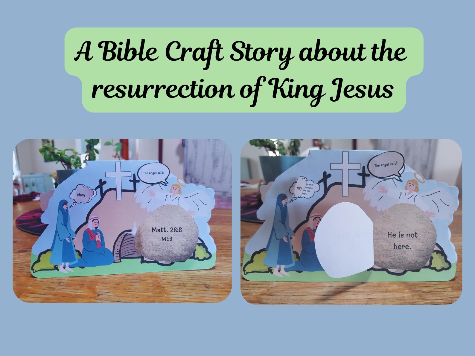 Easter Printable Kids, Jesus is Risen Craft, Matthew 28 6, Homeschool ...