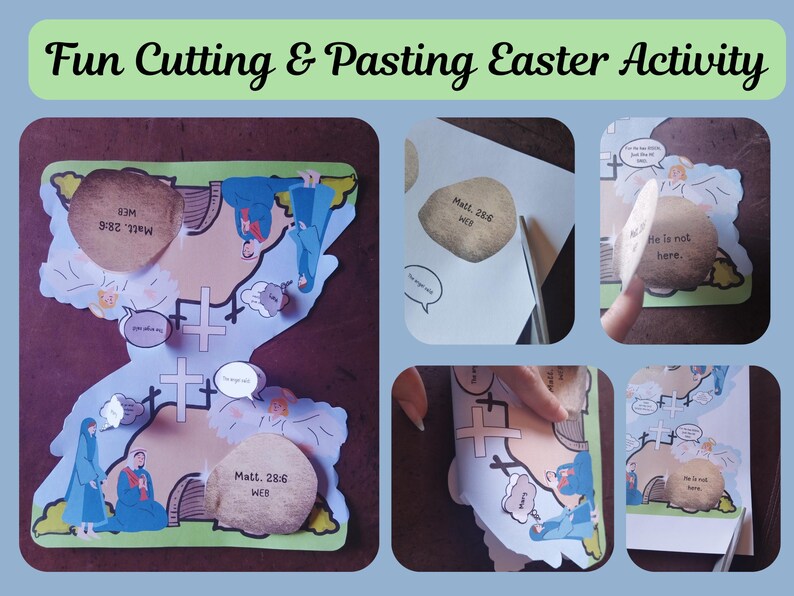 Easter Printable Kids, Jesus is Risen Craft, Matthew 28 6, Homeschool ...