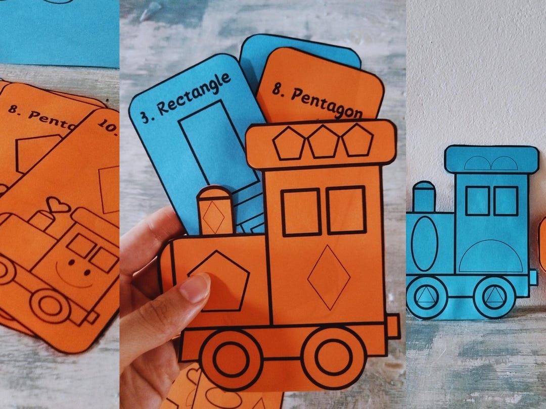 Learn Shapes Game, Train Adventure Craft, Homeschool Printables ...