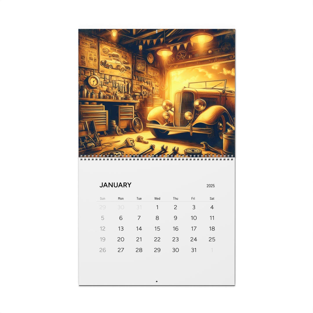 Classic Car Wall Calendar 2025, Vintage Car Calendar, Retro Automobile ...