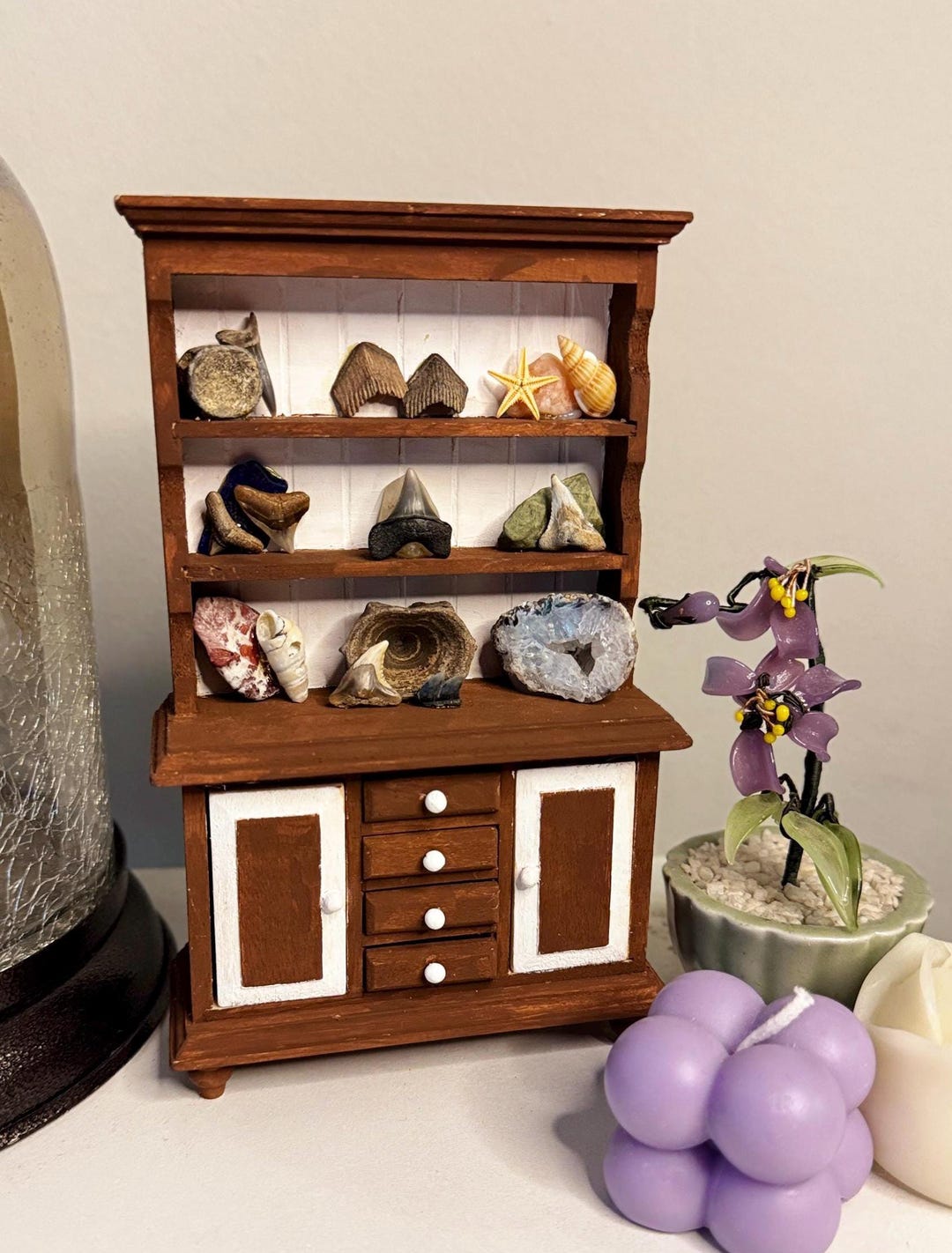 Miniature Fossil and Gem Shelf Miniature Shelf Rock Shelf Craft Display ...