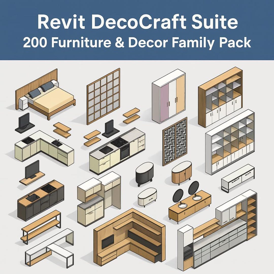 Revit Decocraft Suite – 200 Furniture & Decor Family Pack - Etsy