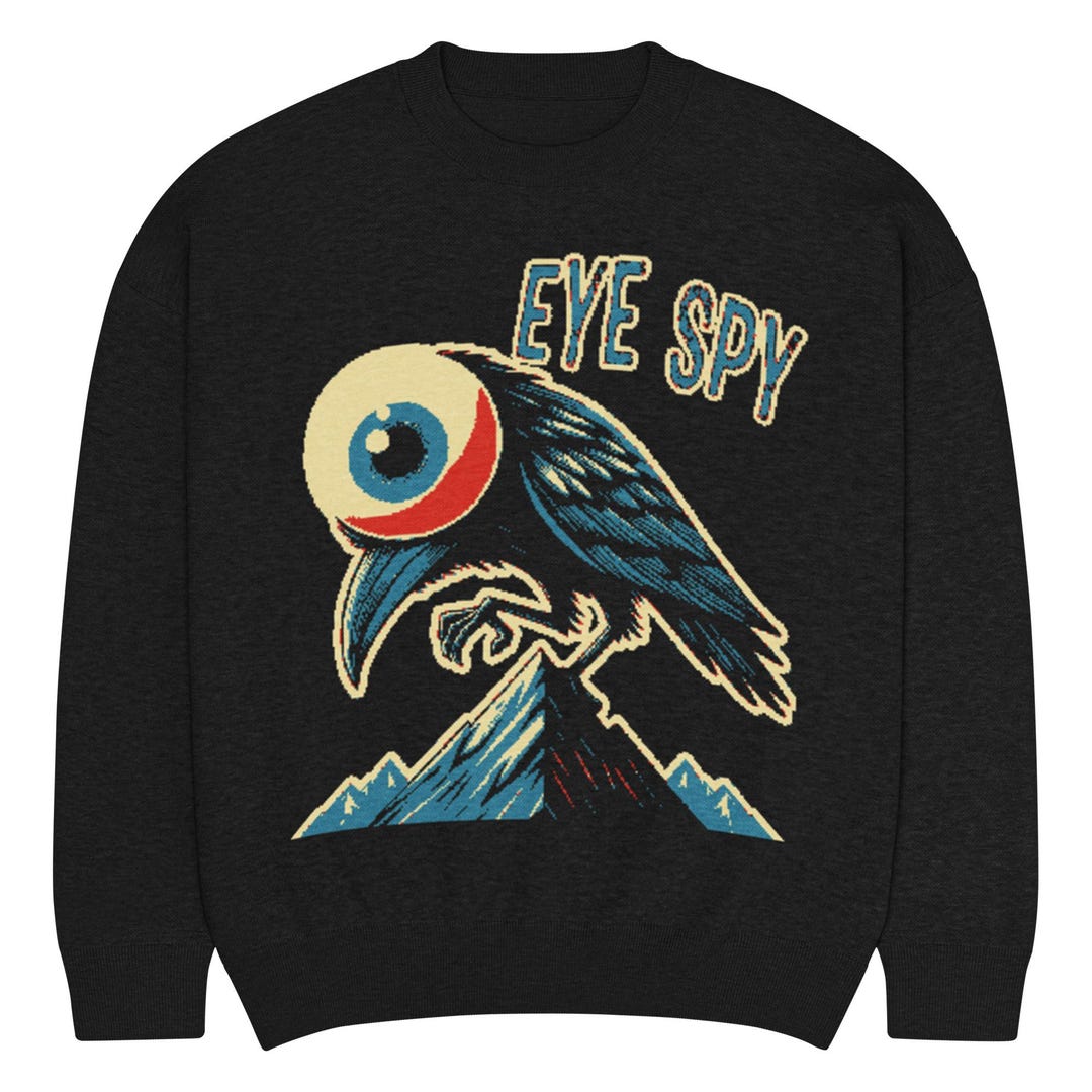 Front & Back “eye Spy” Crow Sweater – Sick Corvid Bird Knit - Etsy
