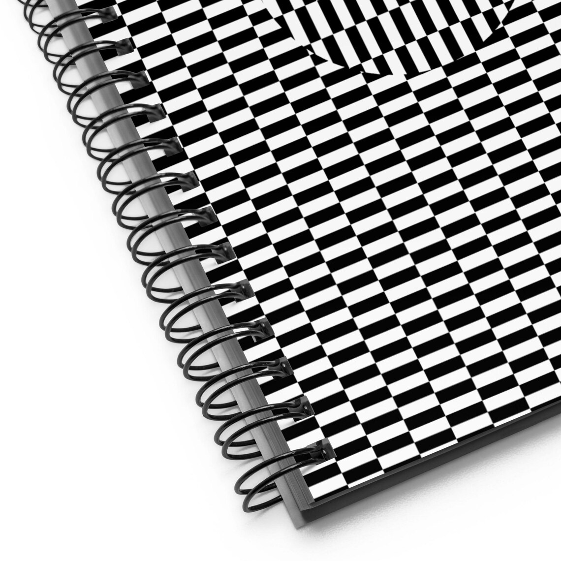 Optical Illusion Spiral Notebook - Checkered Lifted Circle Design, 140 ...